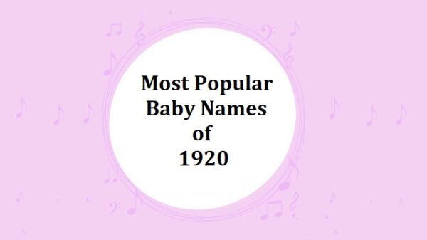 100 Most Popular Baby Boy & Baby Girl Names of 1920s
