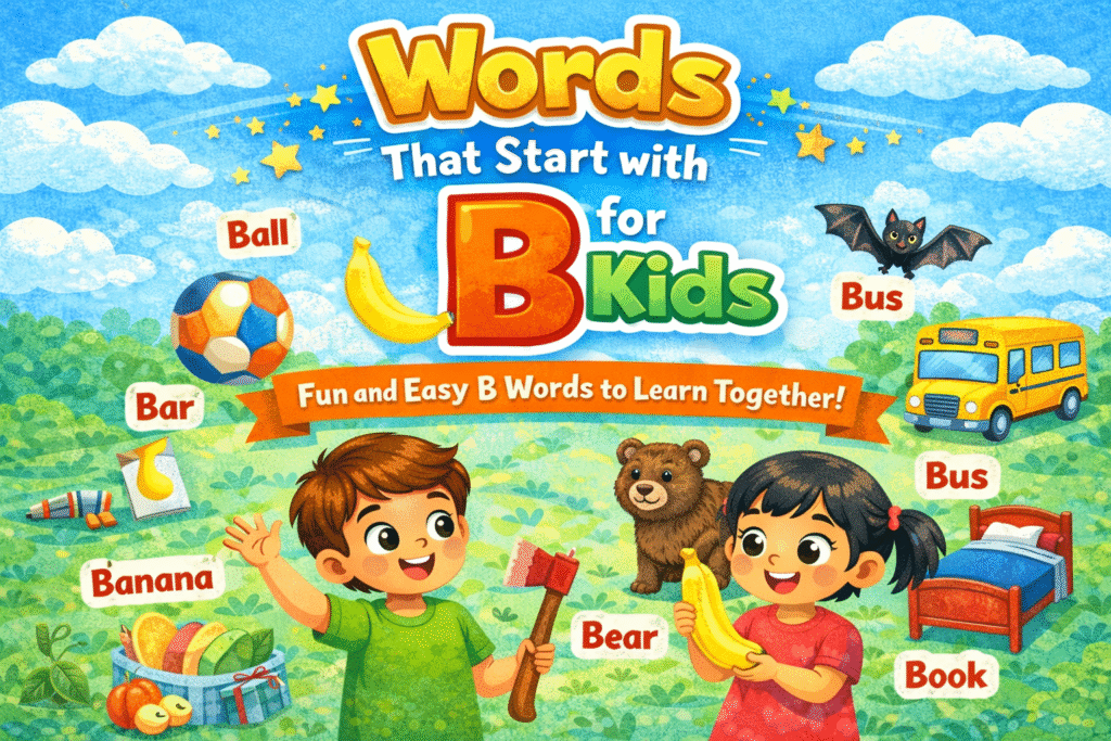 Words That Start With B for Kids – Easy B Word List