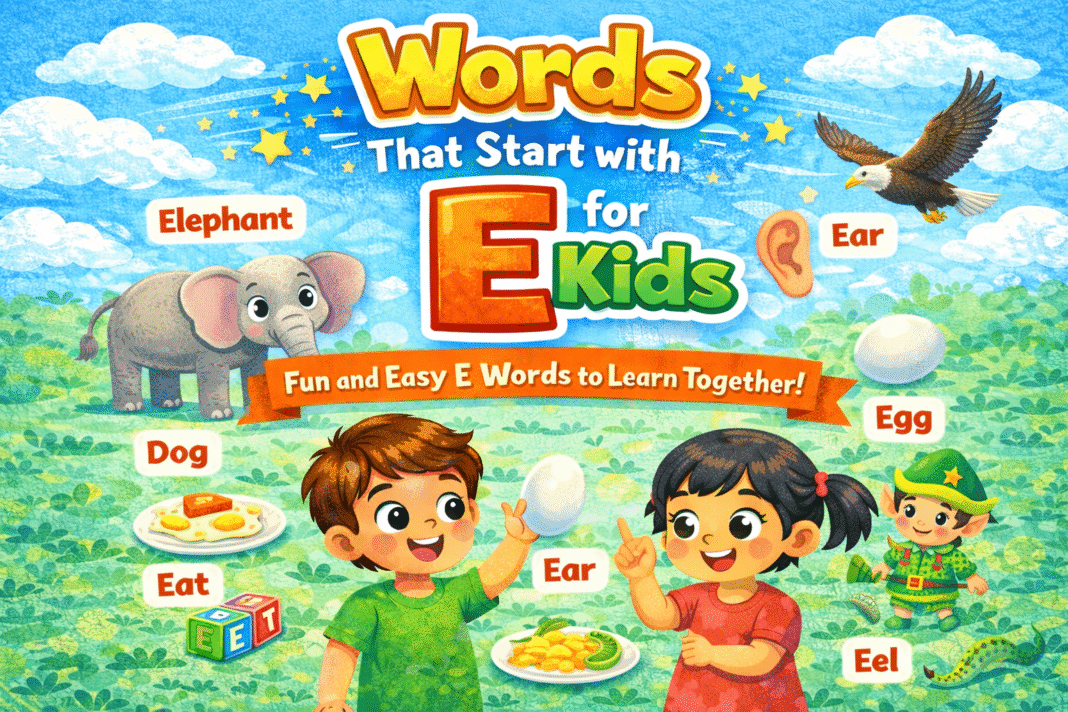 Words That Start With E for Kids – Easy E Word List